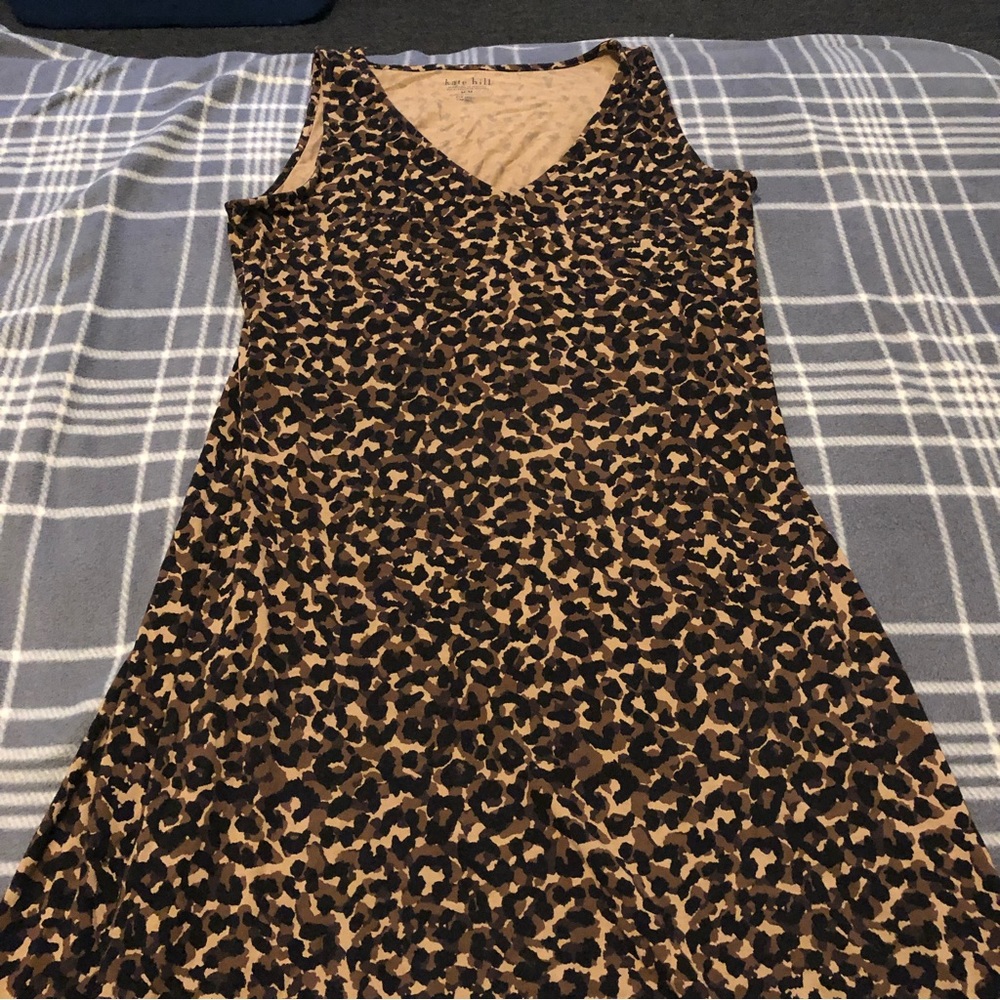 Kate Hill High Low Leopard Print Midi Dress V-Neck St… - Gem